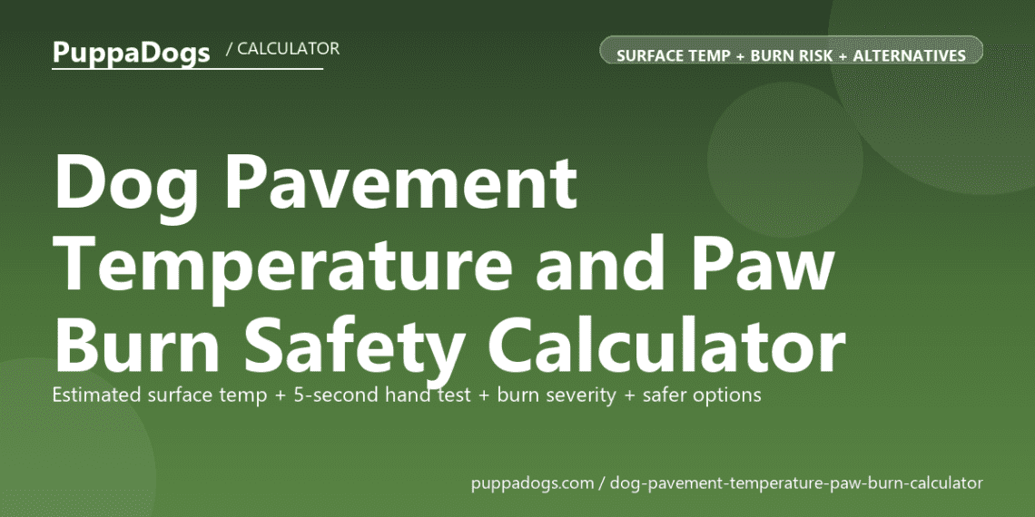 Dog Pavement Temperature and Paw Burn Safety Calculator - puppadogs.com